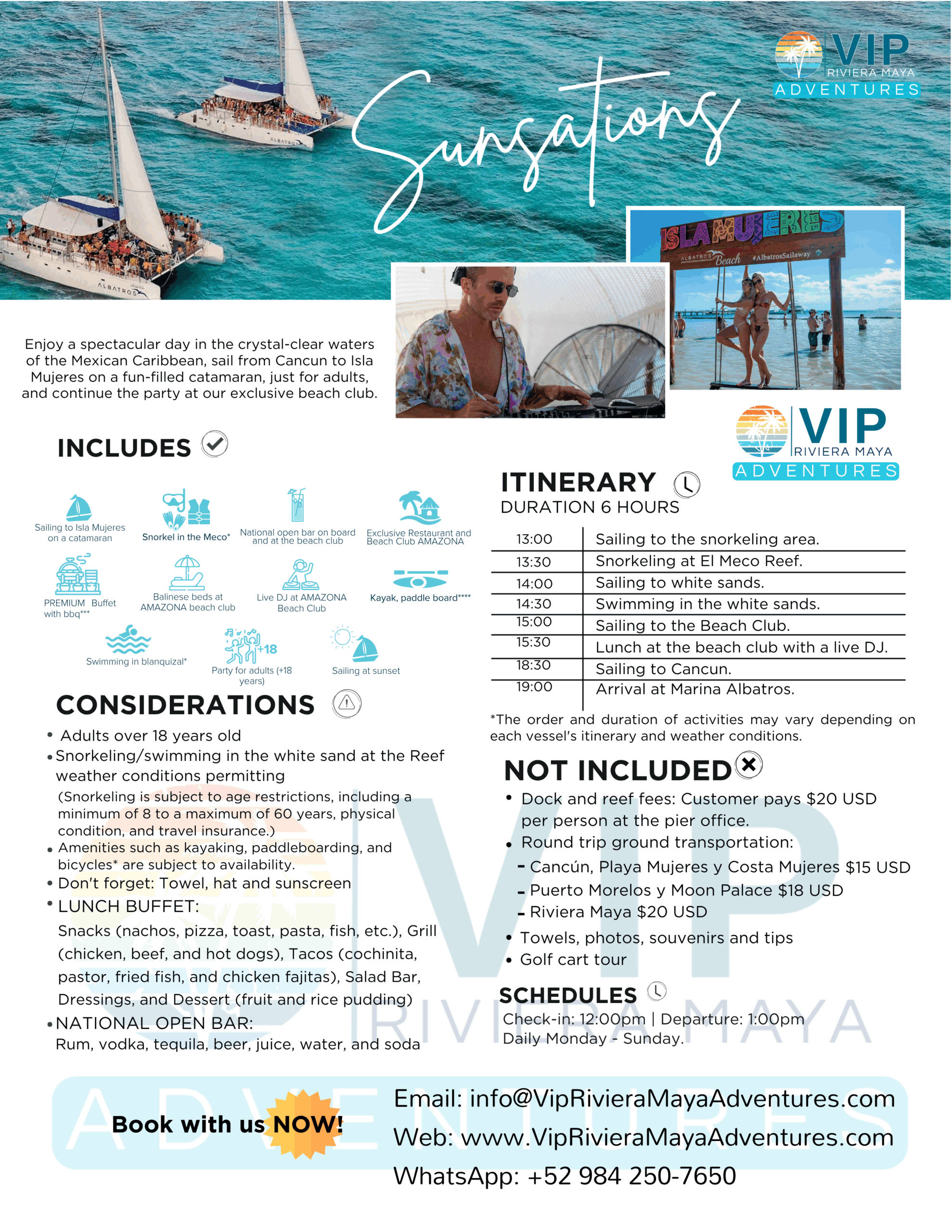 Isla Mujeres Sunsations Catamaran Tour - Vip Riviera Maya Group